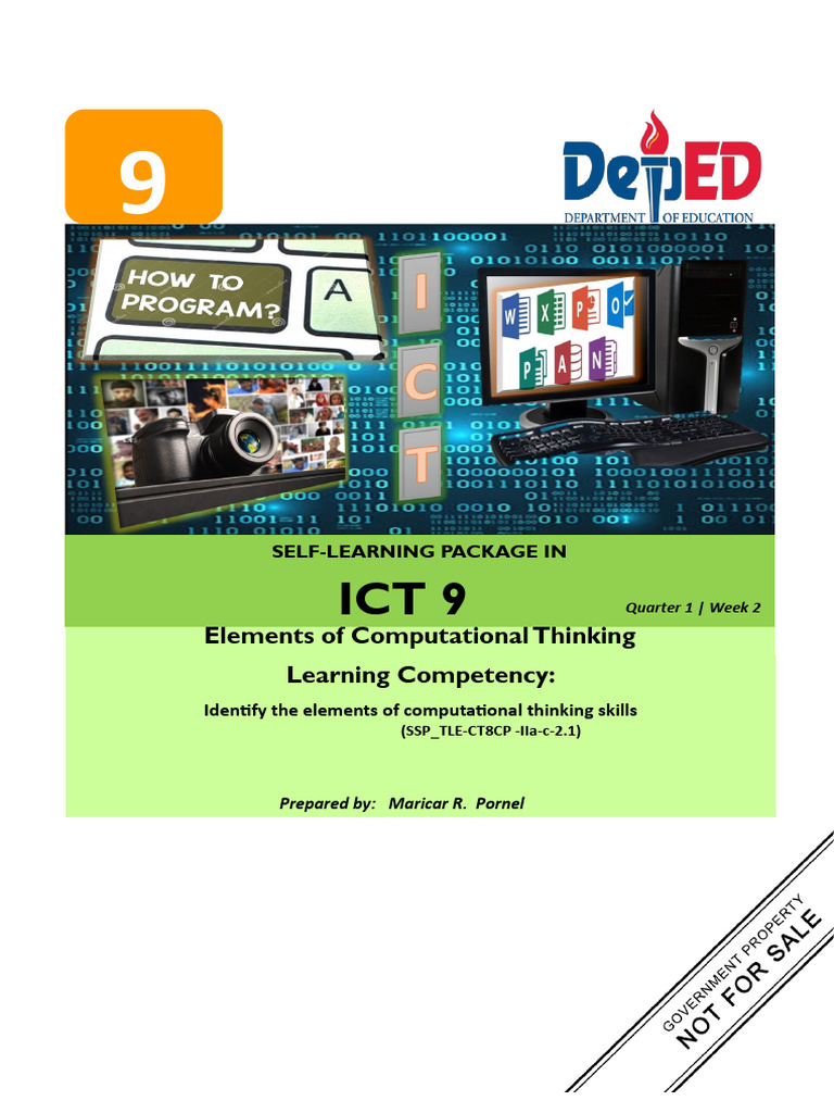 Elements of Computational Thinking Learning Competency:: Self-Learning Package in | PDF
