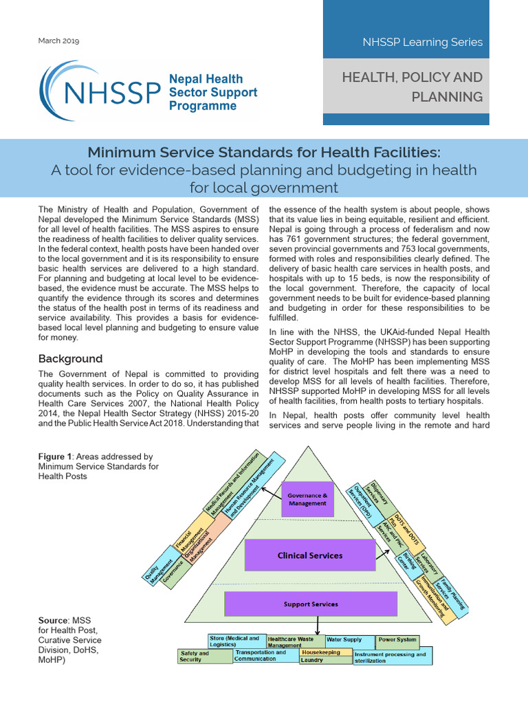 Learning Brief Min Service Standards For Health Facilities Mar2019 ...