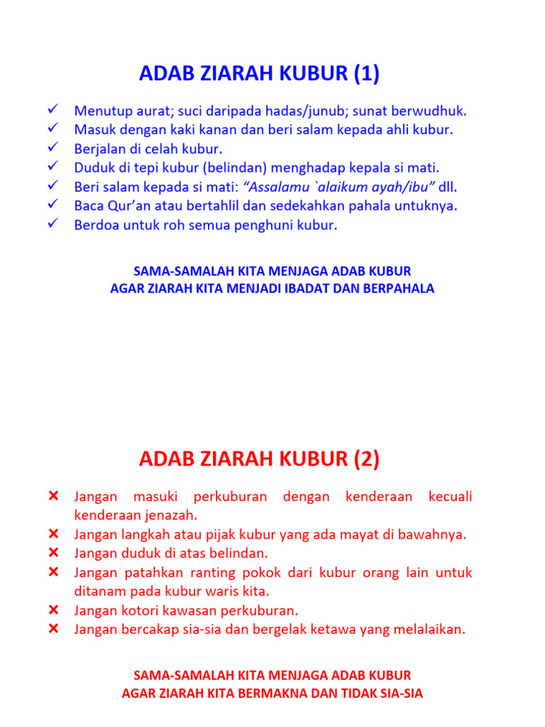 Adab-Adab Ziarah Kubur | PDF