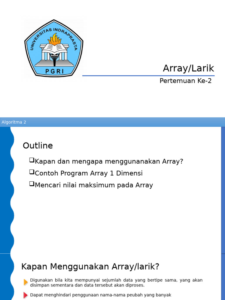 Pertemuan-2 Array ZZZ | PDF