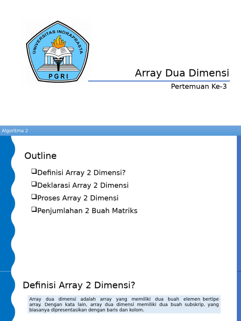 Pertemuan-3 Array 2 Dimensi Z | PDF