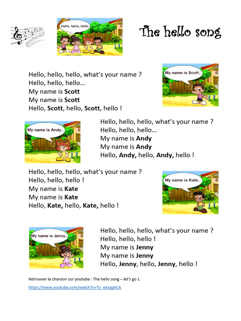 The Hello Song Paroles | PDF