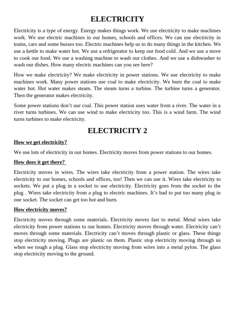 Task 15 + 16. Electricity | PDF