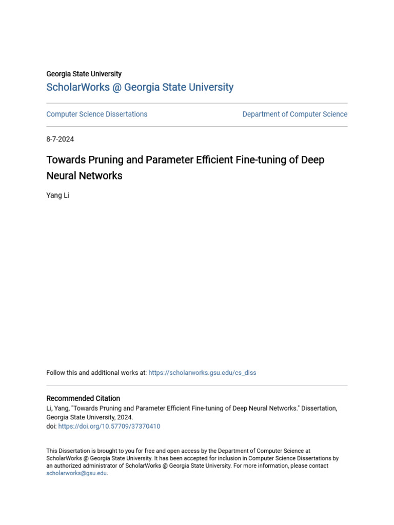 Towards Pruning and Parameter Efficient Fine-Tuning of Deep Neura | PDF Towards Pruning and Parameter Efficient Fine-Tuning of Deep Neura | PDF