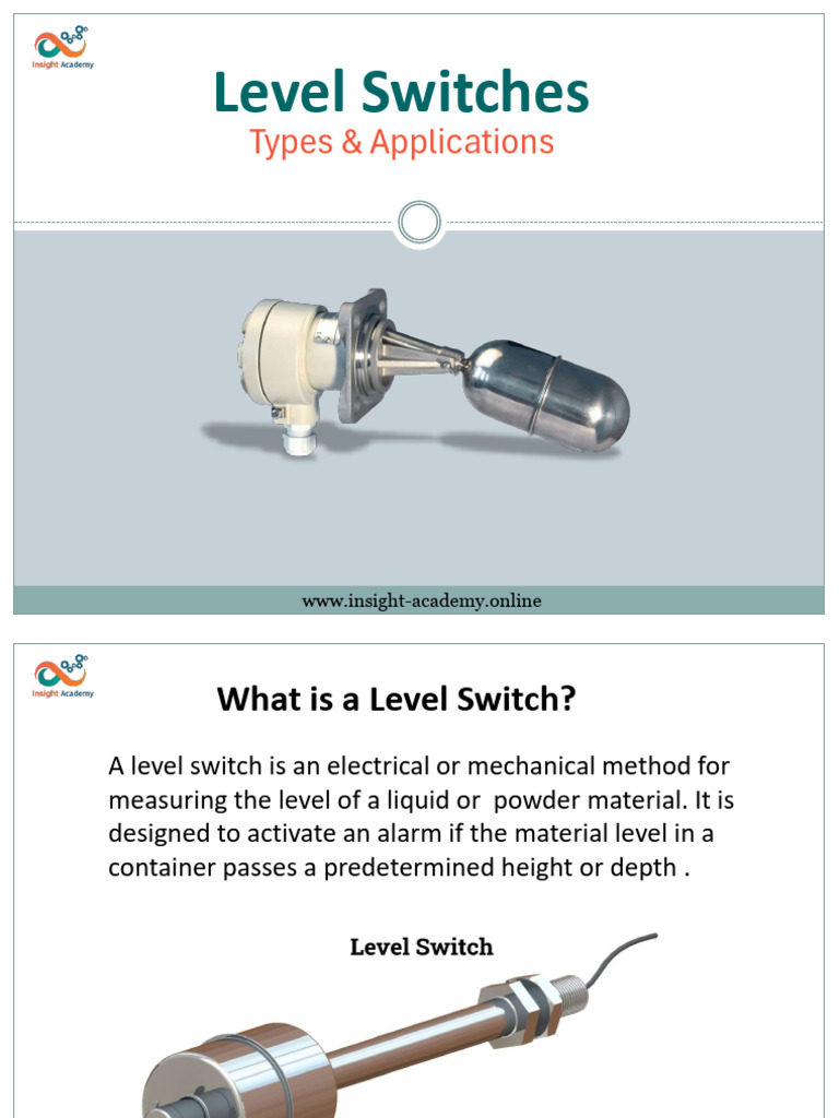 Basics of Level Switches 1722104611 | PDF | Switch | Buoyancy