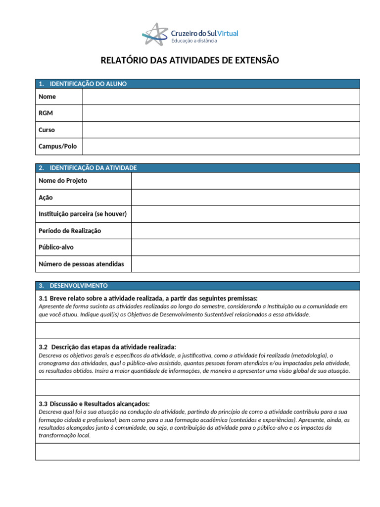 Relatório de Entrega de Atividades Extensionistas | PDF
