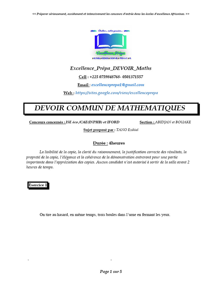 Devoir Commun Ise | PDF