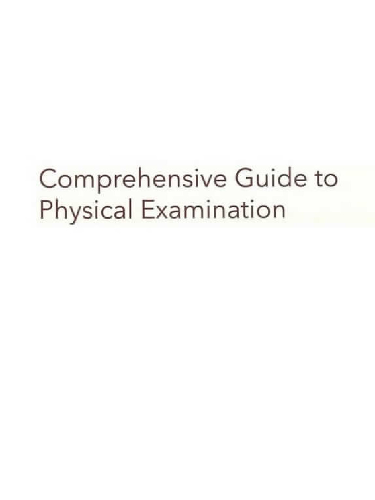 Med 1 Marcial S Comprehensive Guide To Physical Examination Pdf