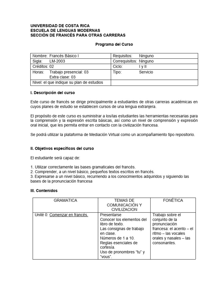 Programa Del Curso | PDF