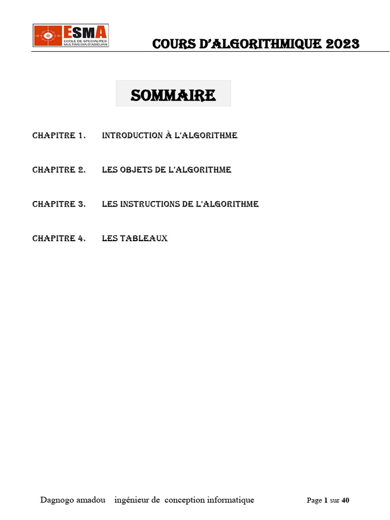 Cours Algo 2023 | PDF