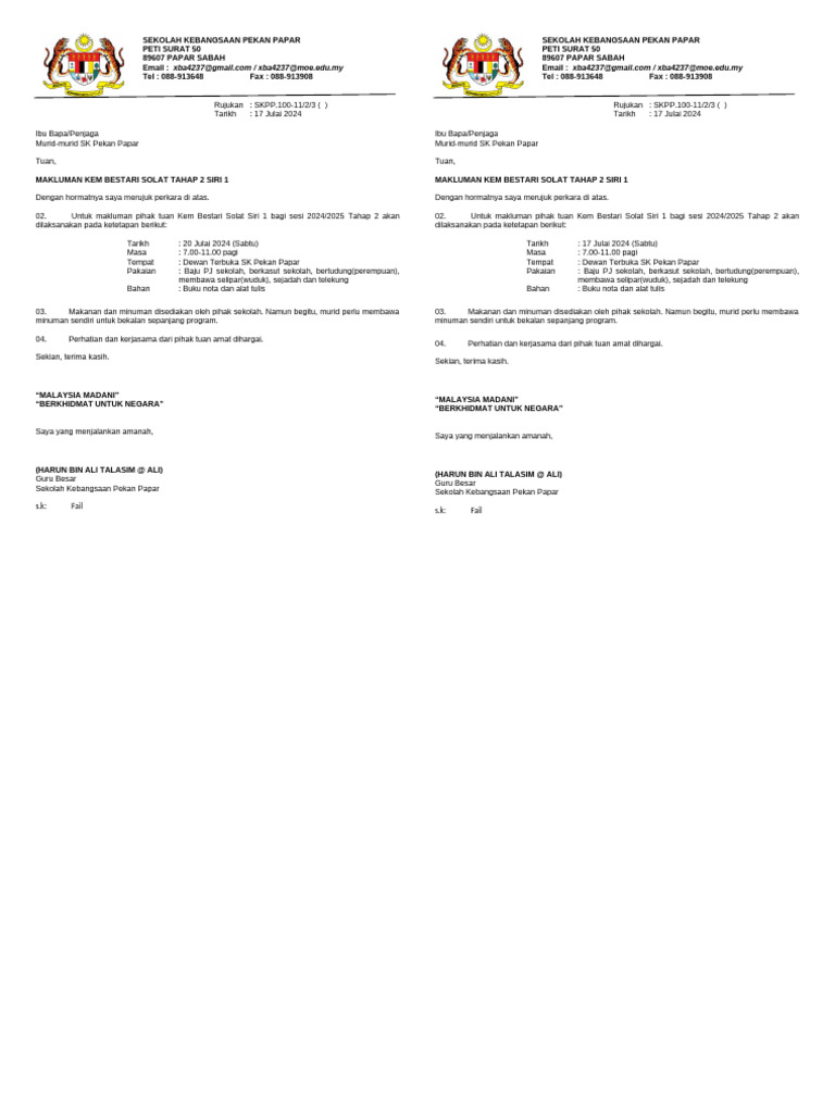 Surat KBS SKPP 2024 | PDF