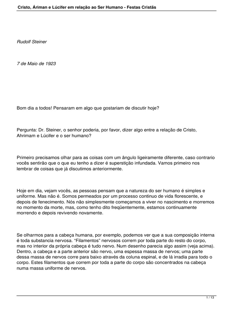 Lucifer Ahriman Rudolf Steiner | PDF