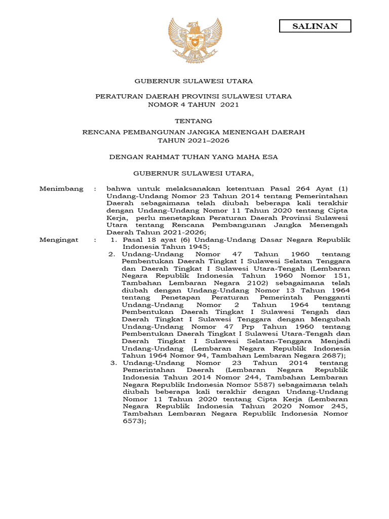 Perda No. 4 Tahun 2021 | PDF