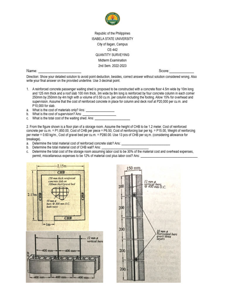 Midterm Exam With Answer Key | PDF | Concrete | Civil Engineering