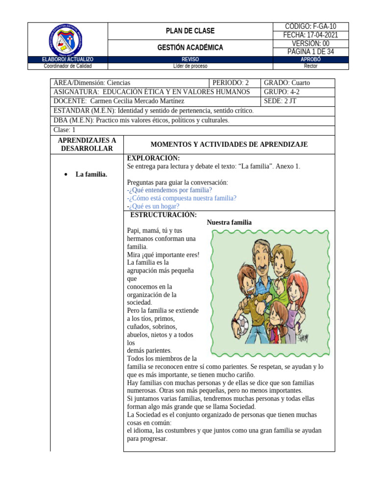 Etica_y_Valores_Segundo_periodo_4° | PDF