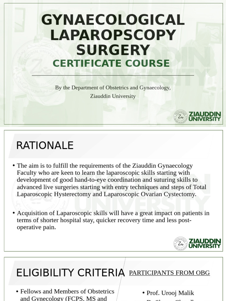 Gyne Laparoscopy Course v03 | PDF | Surgery | Clinical Medicine