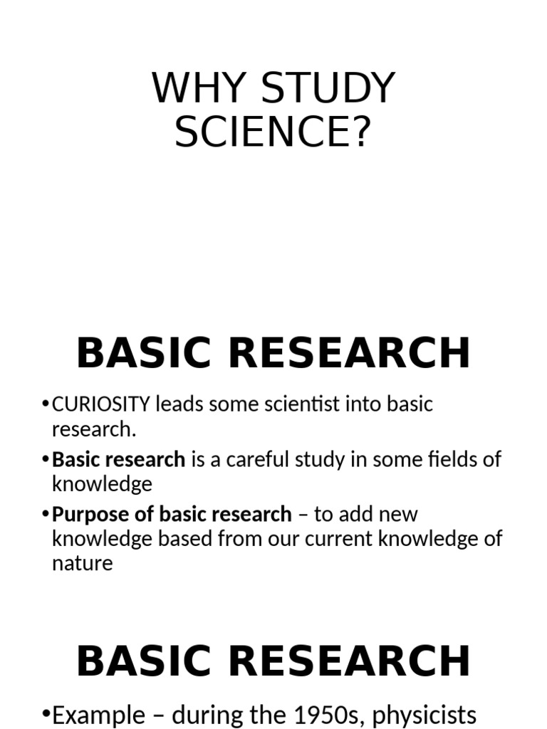 Why Study Science | PDF