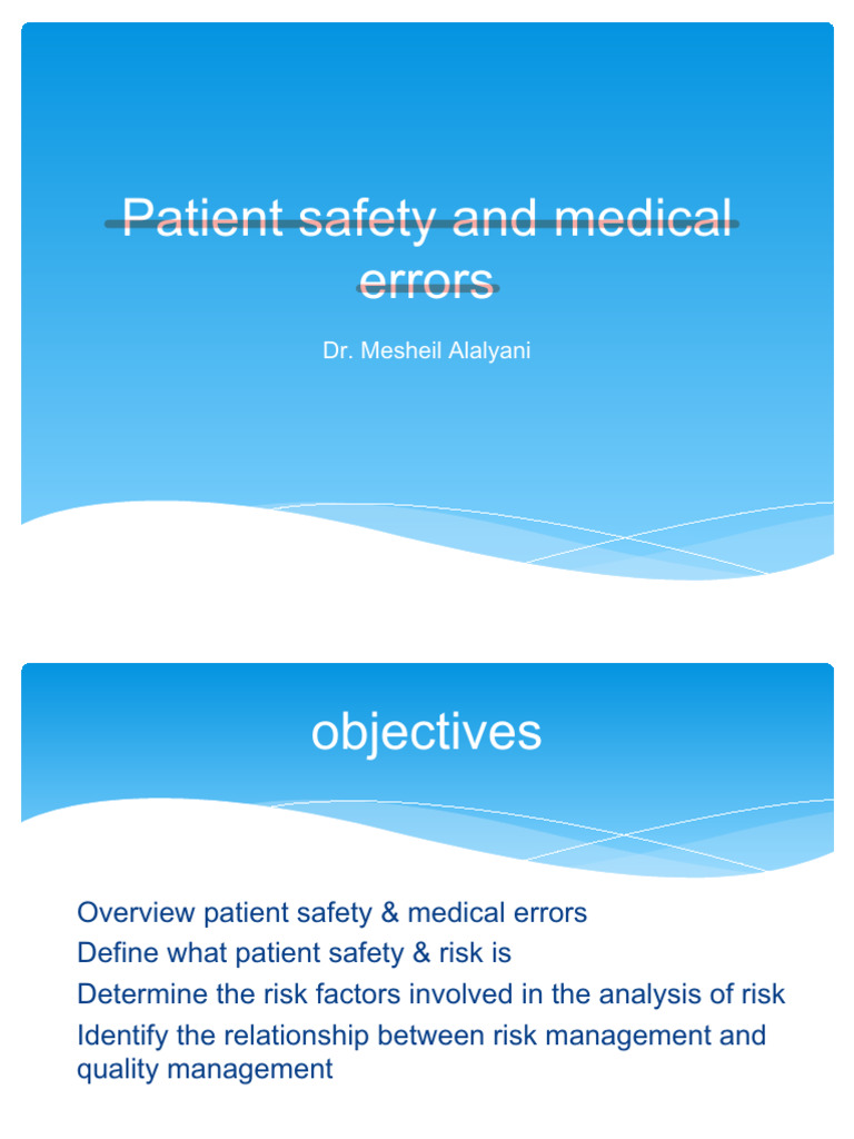 8-Patient Safety and Medical Errors | PDF