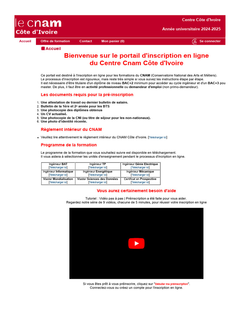 Cnam - Centre Côte D'ivoire | PDF