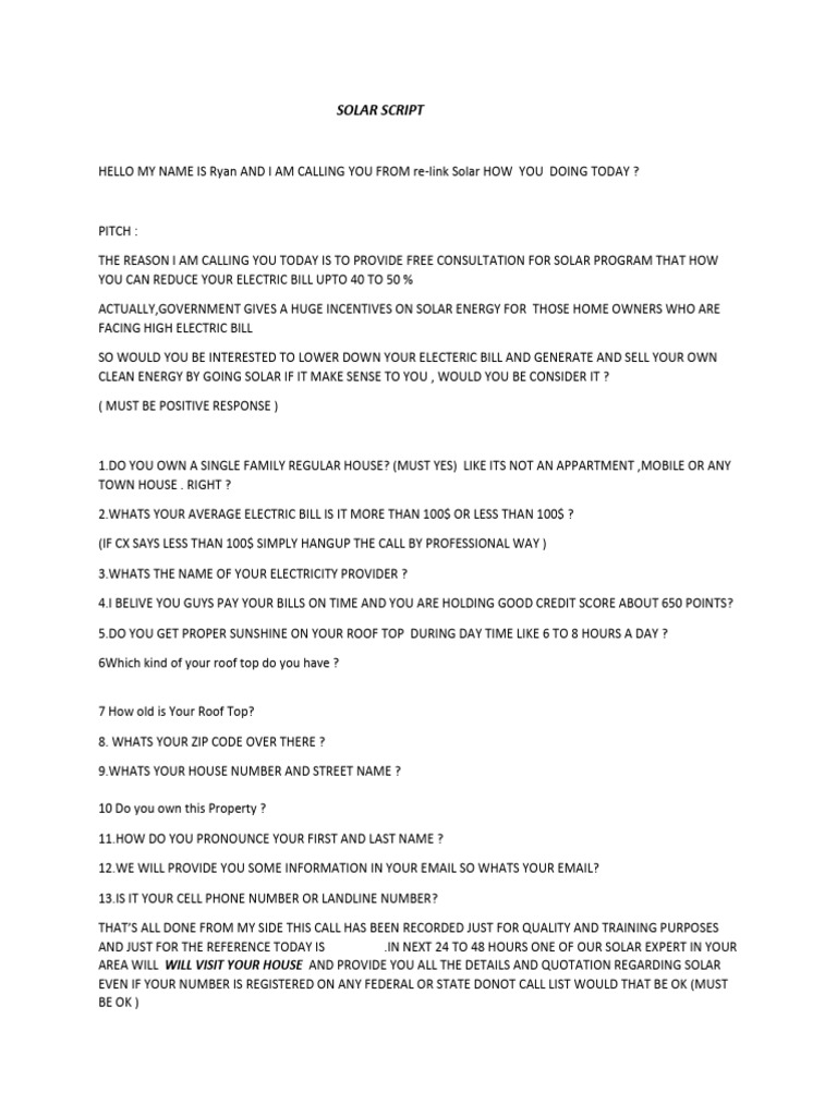 NEW APPOINTMENT SOLAR SCRIPT Updated | PDF