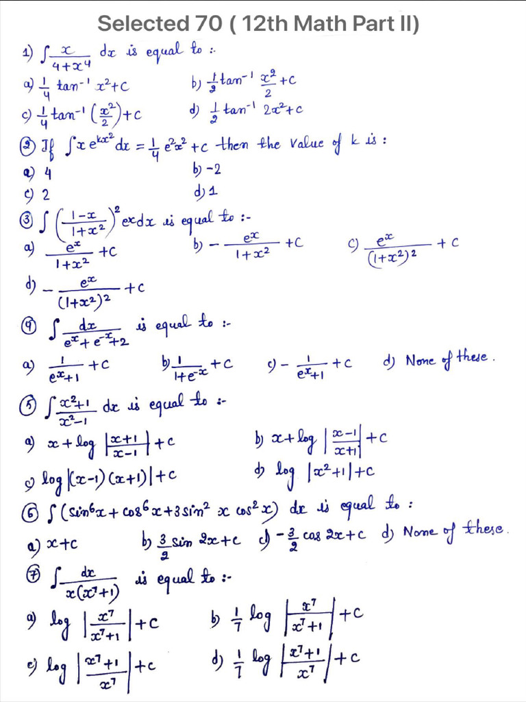 Selected 70 12th Math II | PDF