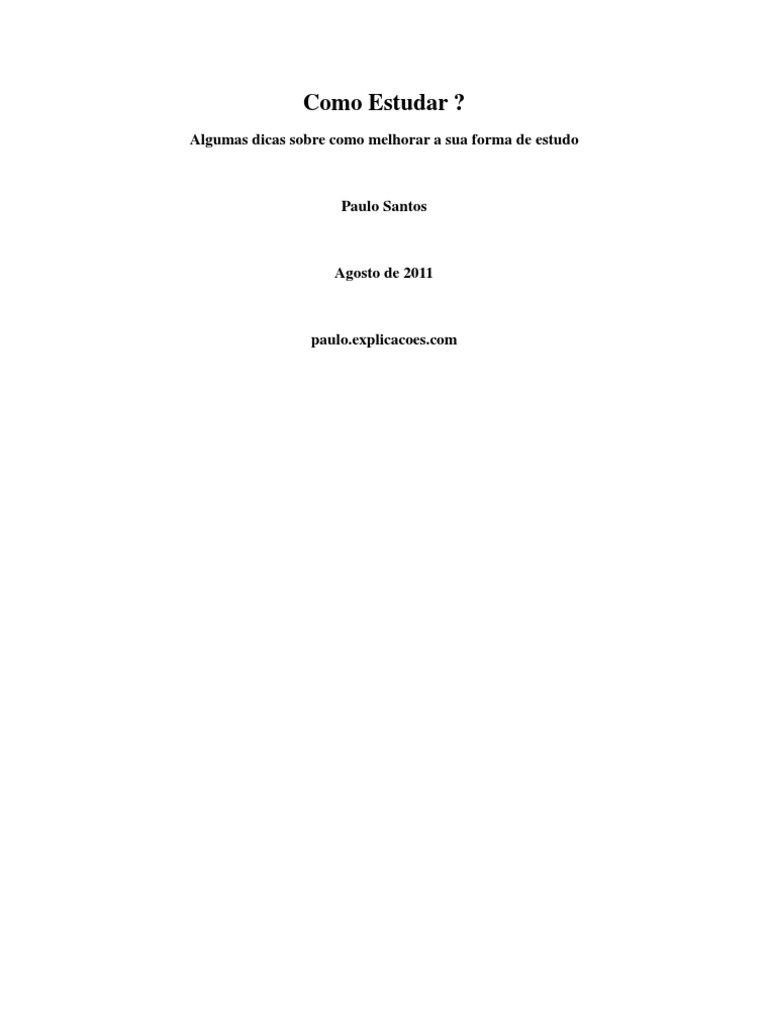 Como Estudar | PDF