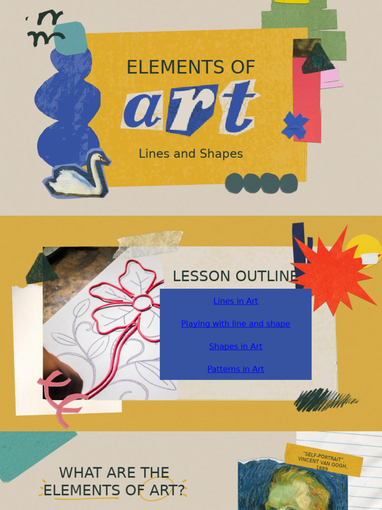 Elements of Art - Lines and Shapes Education Presentation in Yellow ...