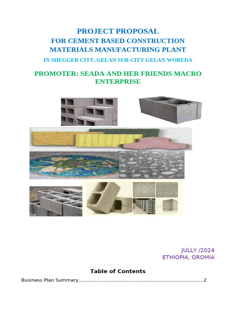 Sada - Production-Proposal (3) Corect | PDF | Concrete | Economies
