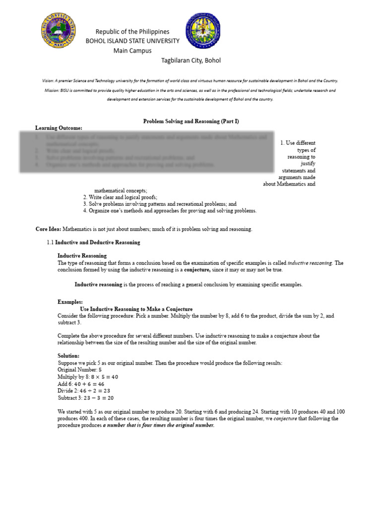 Problem Solving and Reasoning (Part I) | PDF