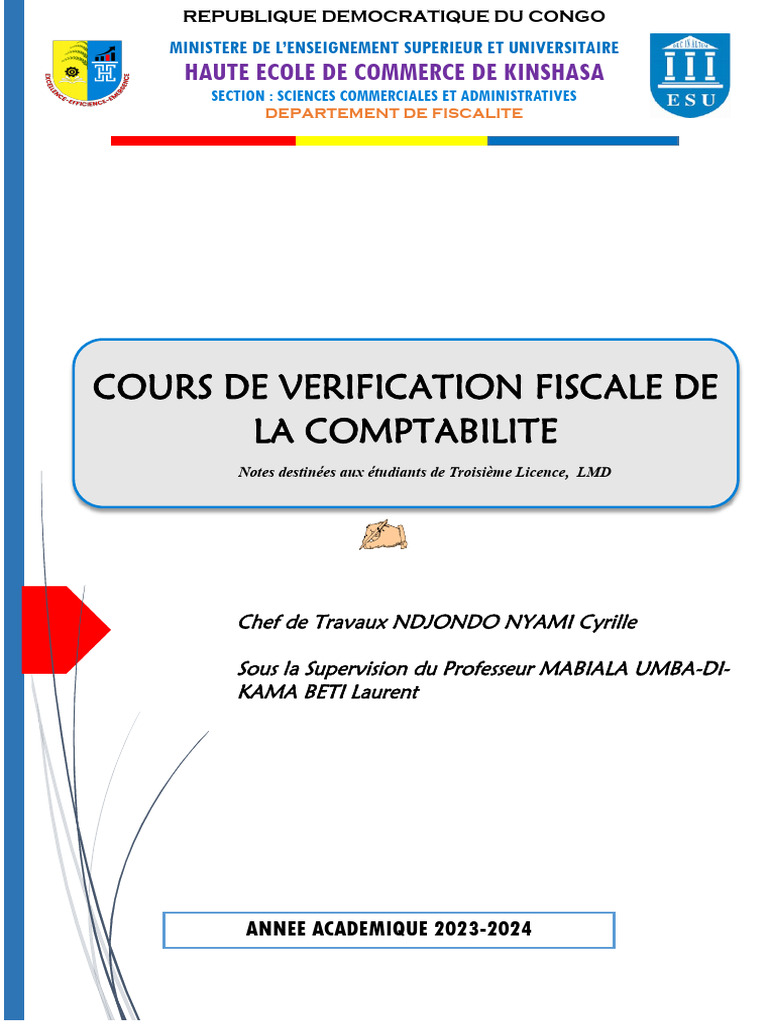 Cours de Verification Fiscale de La Comptabilite | PDF