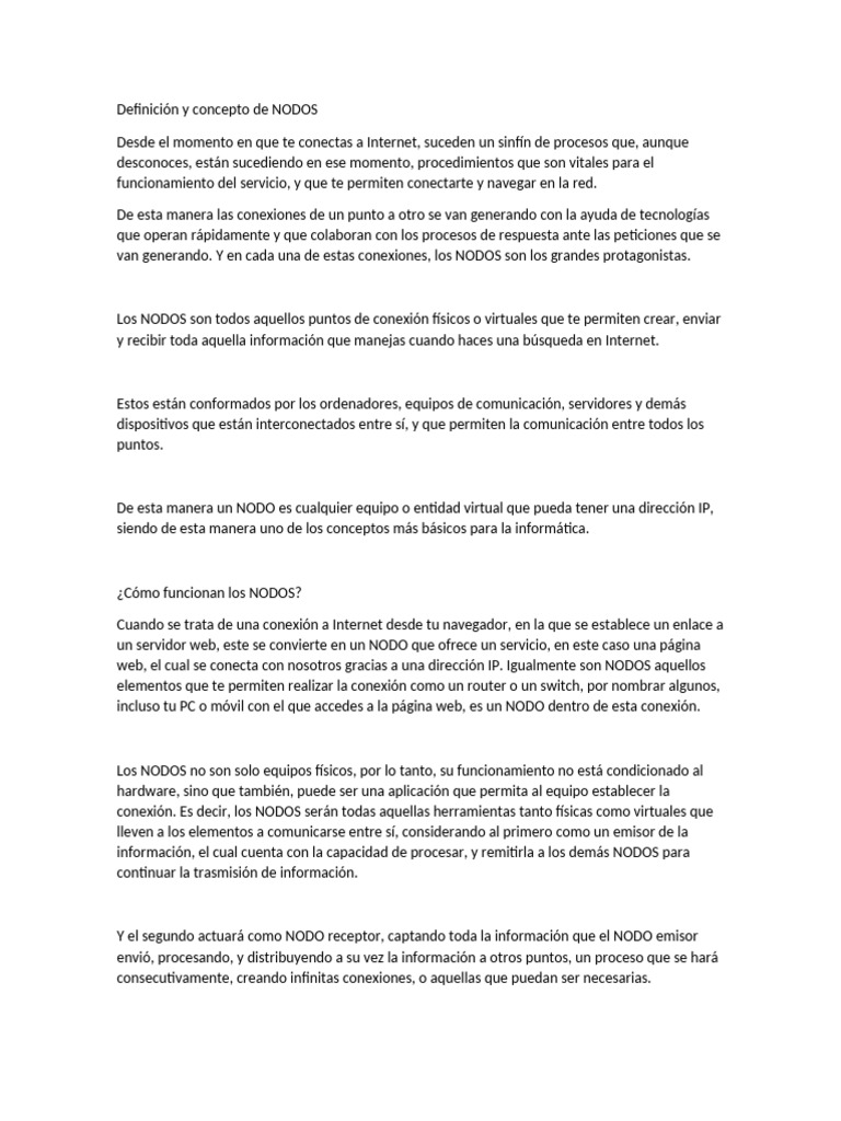 Definición y Concepto de NODOS | PDF