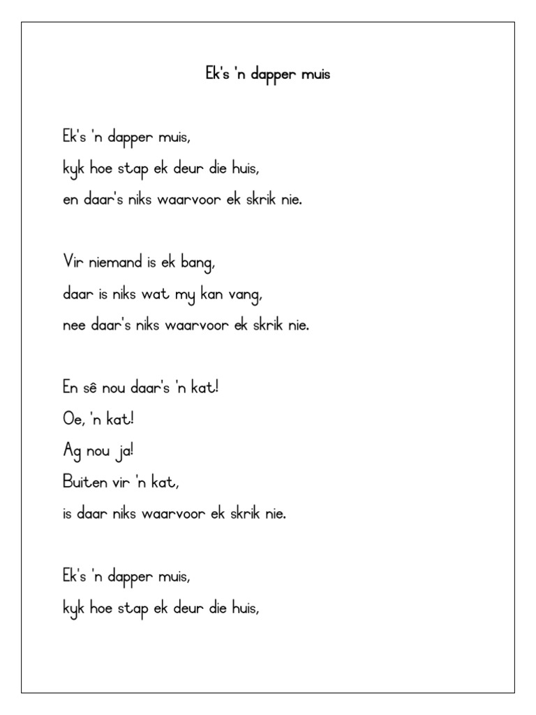 Ek Is 'N Dapper Muis | PDF