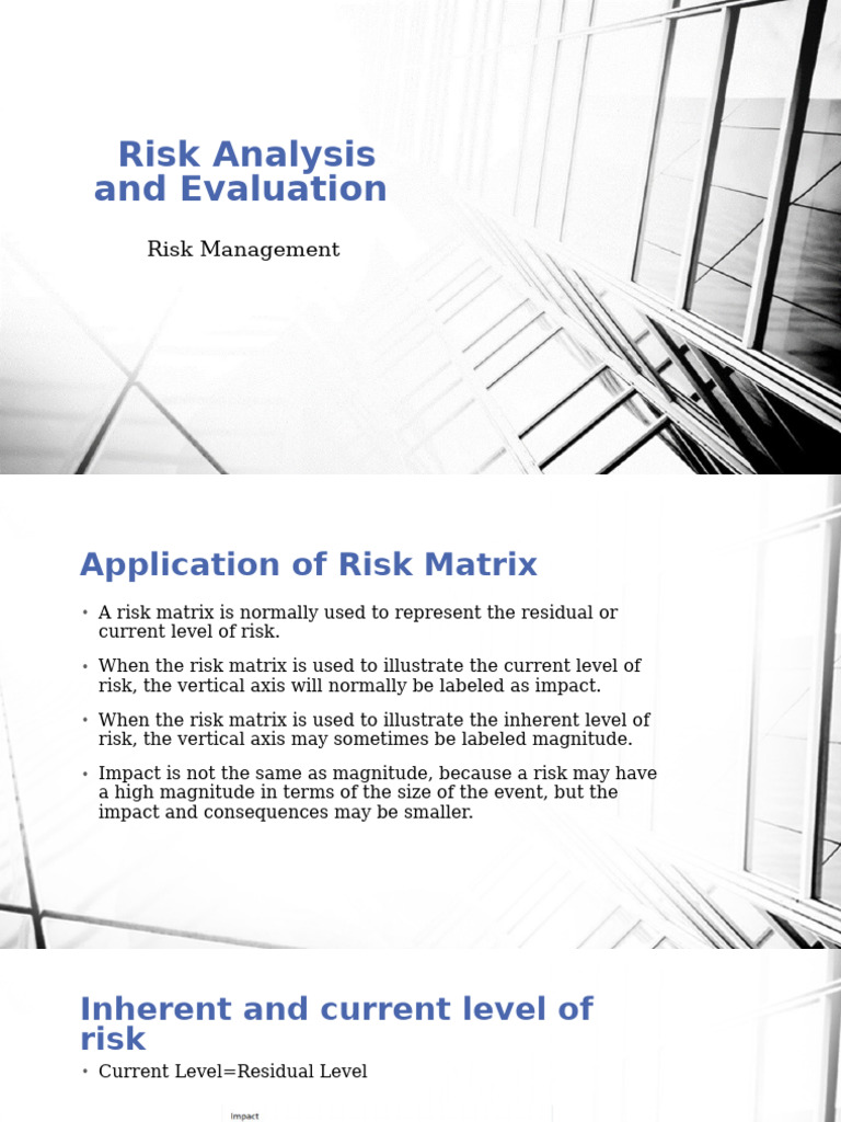 Risk Analysis and Evaluation | PDF