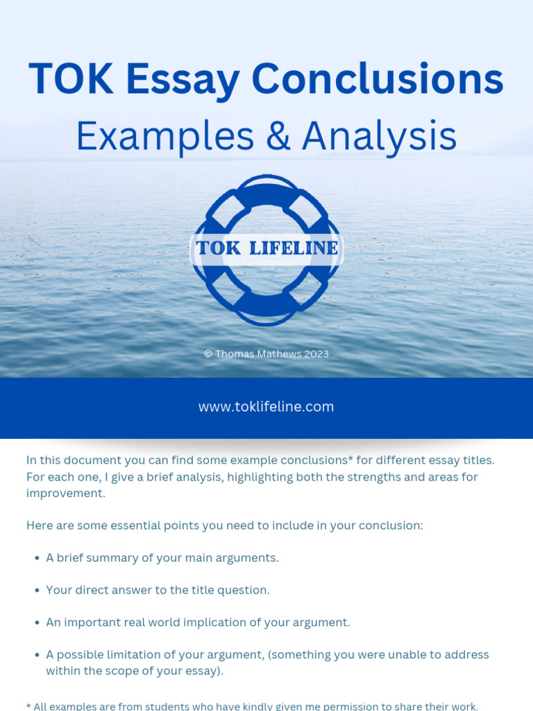 TOK Essay Conclusions Examples Analysis | PDF