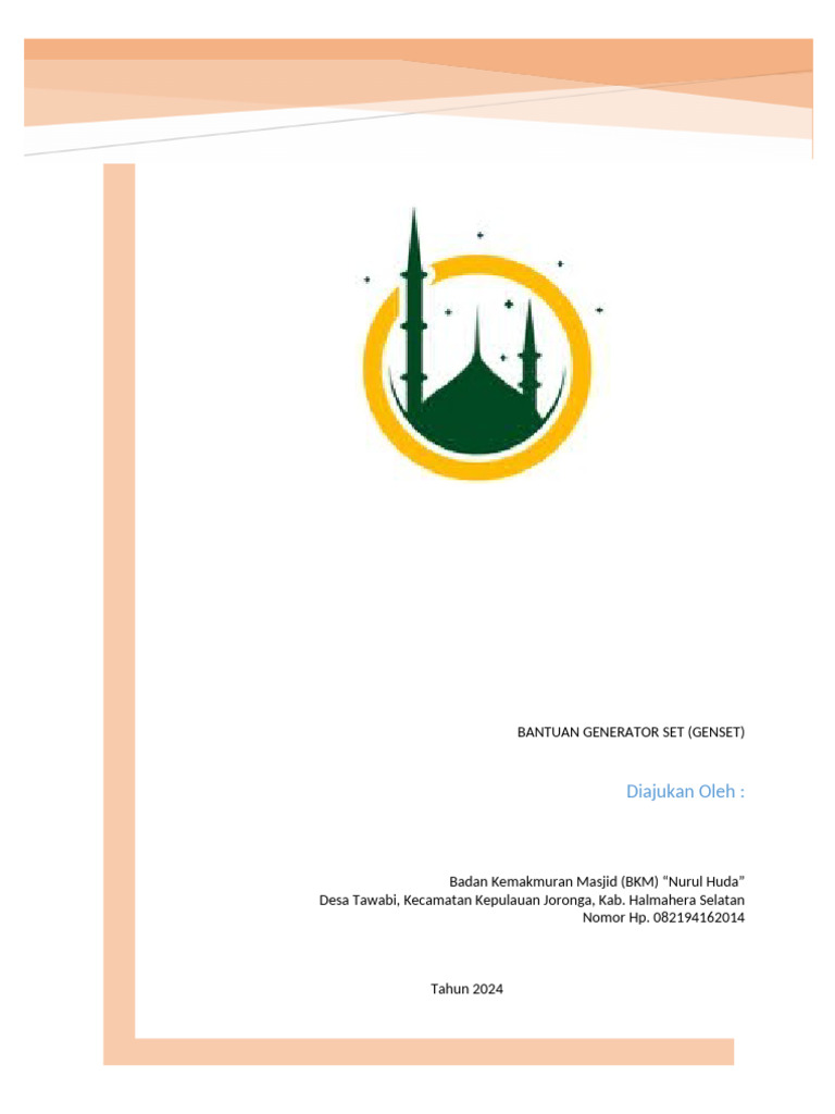 Cover Proposal Genset | PDF