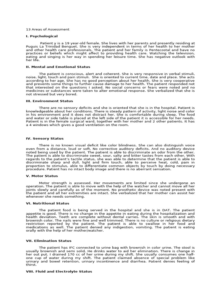 13 Areas of Assessment | PDF