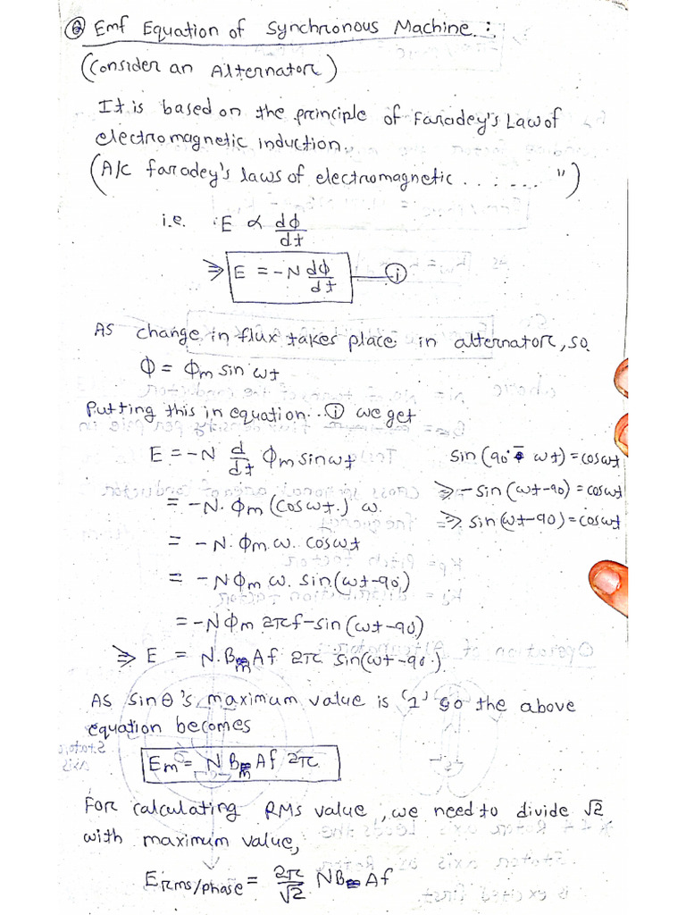 Emf Equation of Synchronous Generator | PDF