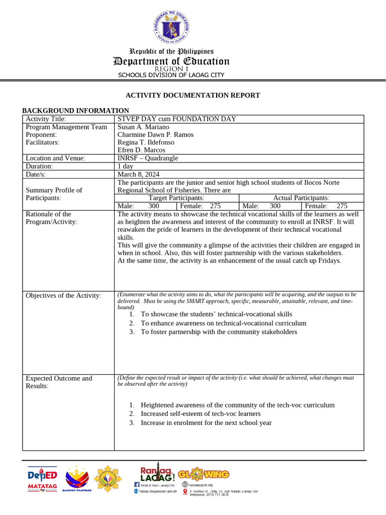 ACTIVITY-COMPLETION_reportTEMPLATE | PDF