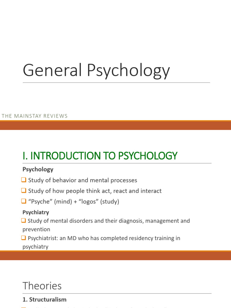 General Psychology LECTURE | PDF