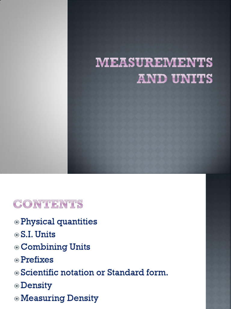 Measurements and Units | PDF | Volume | Teaching Methods & Materials