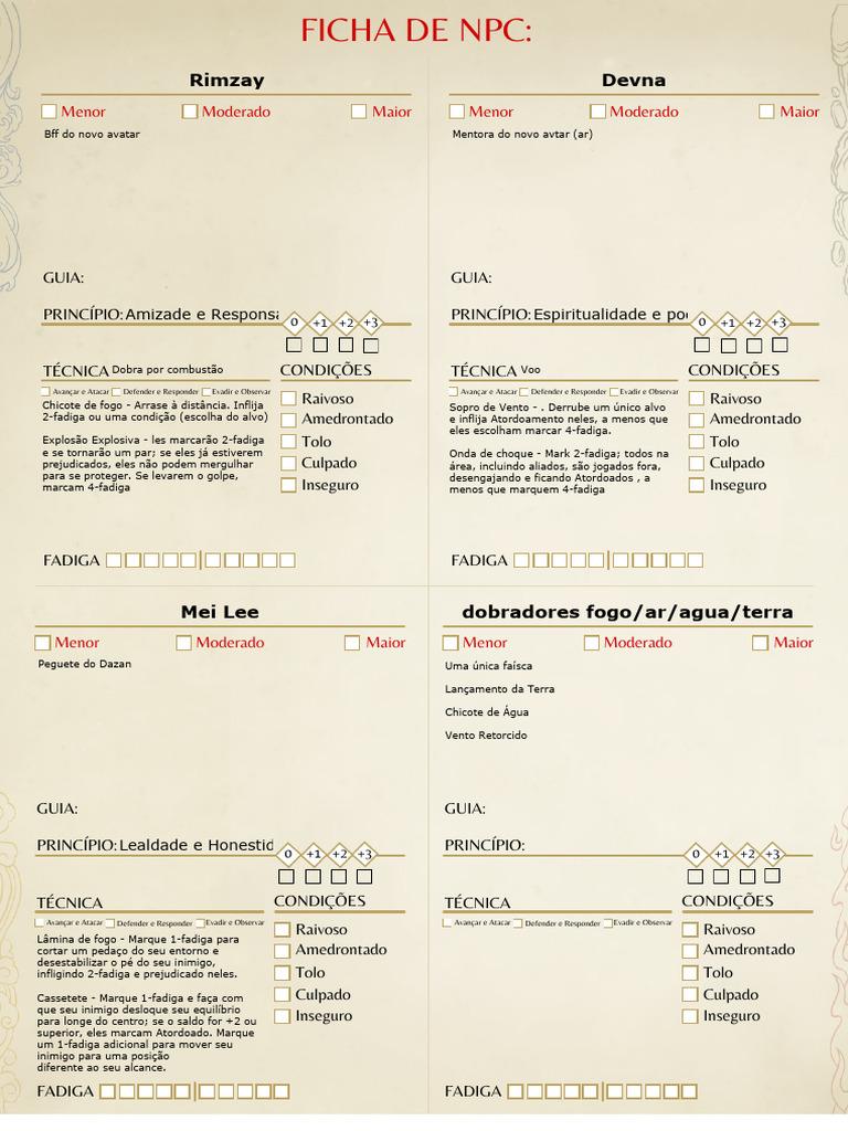 NPC's Avatar Ep 1 | PDF