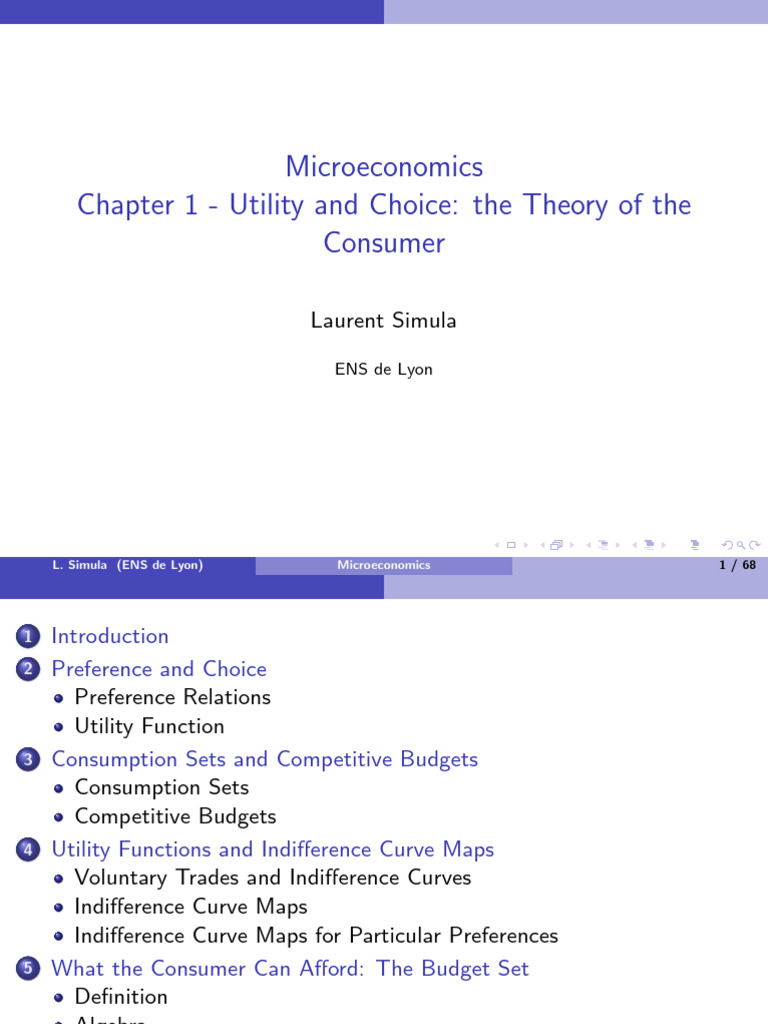 Micro Ens Lecture 1 | PDF