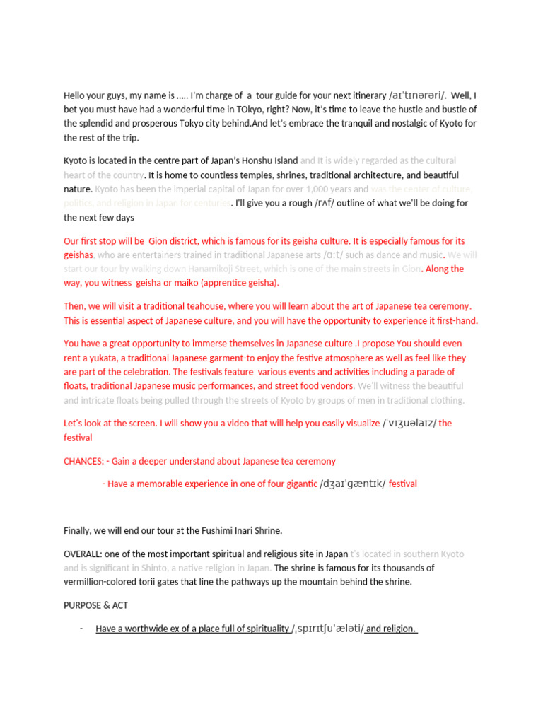 Presentation Shool Tour | PDF