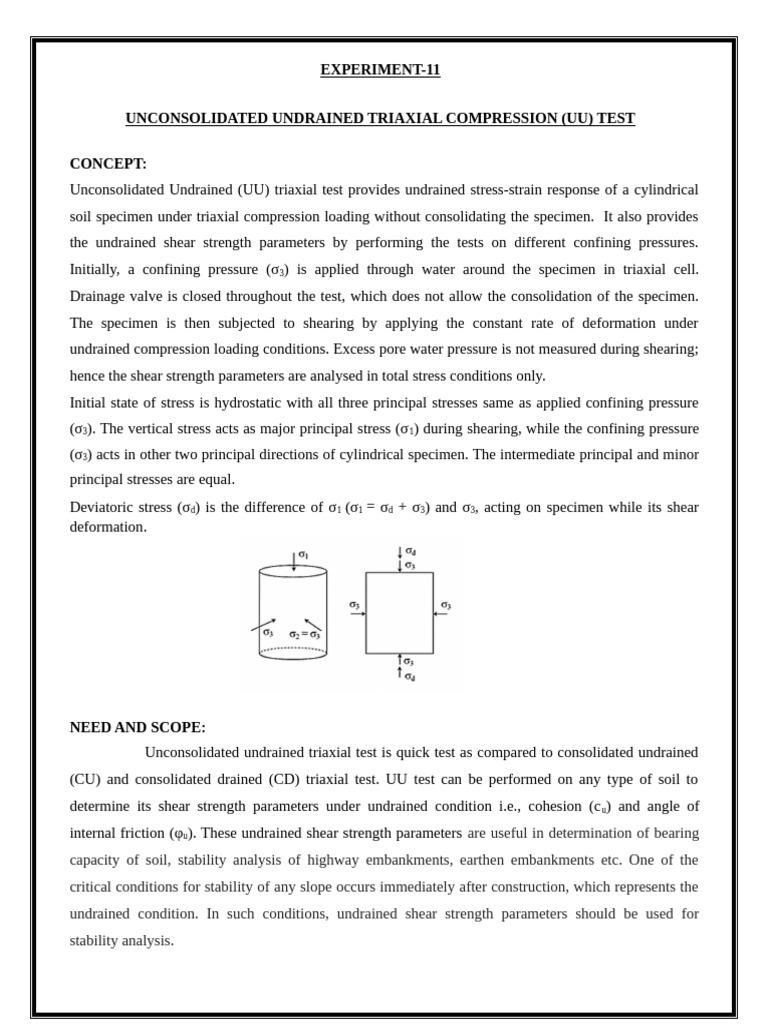 Tri-Axial Compression Test | PDF