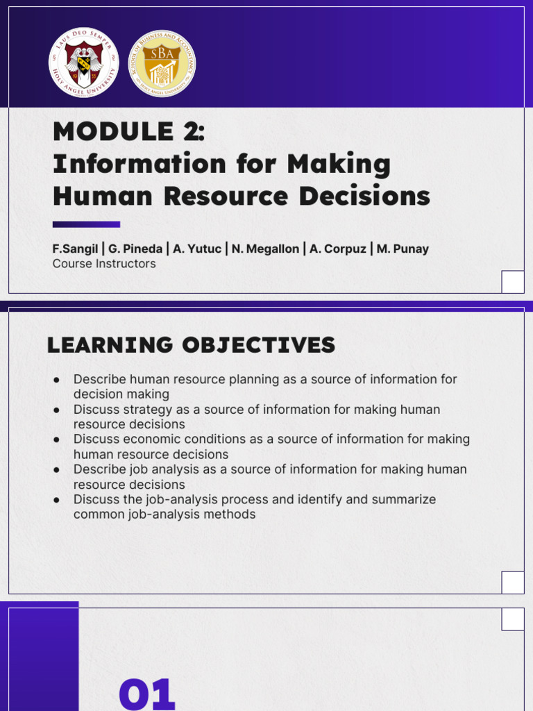 Module 2 - Information For Making Human Resource Decision | PDF