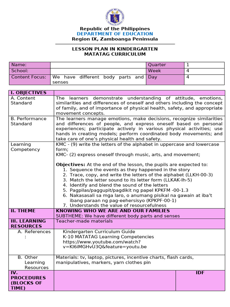 Q1 Week4 Day4 Matatag LP Final | PDF | Inquiry Based Learning | Learning
