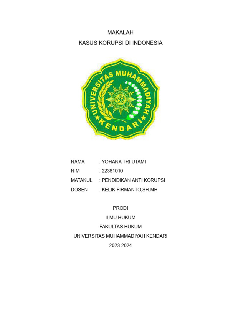 Makalah Kasus Korupsi Diindonesia | PDF