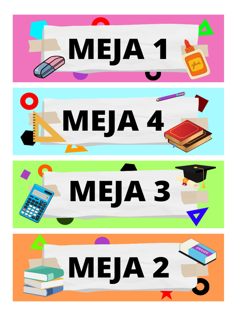 Colorful Modern School Subject Folder Label | PDF