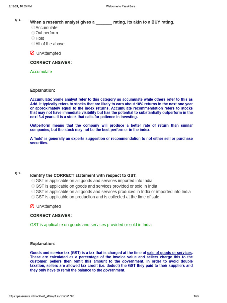 NISM Series XV Mock Test 3 | PDF