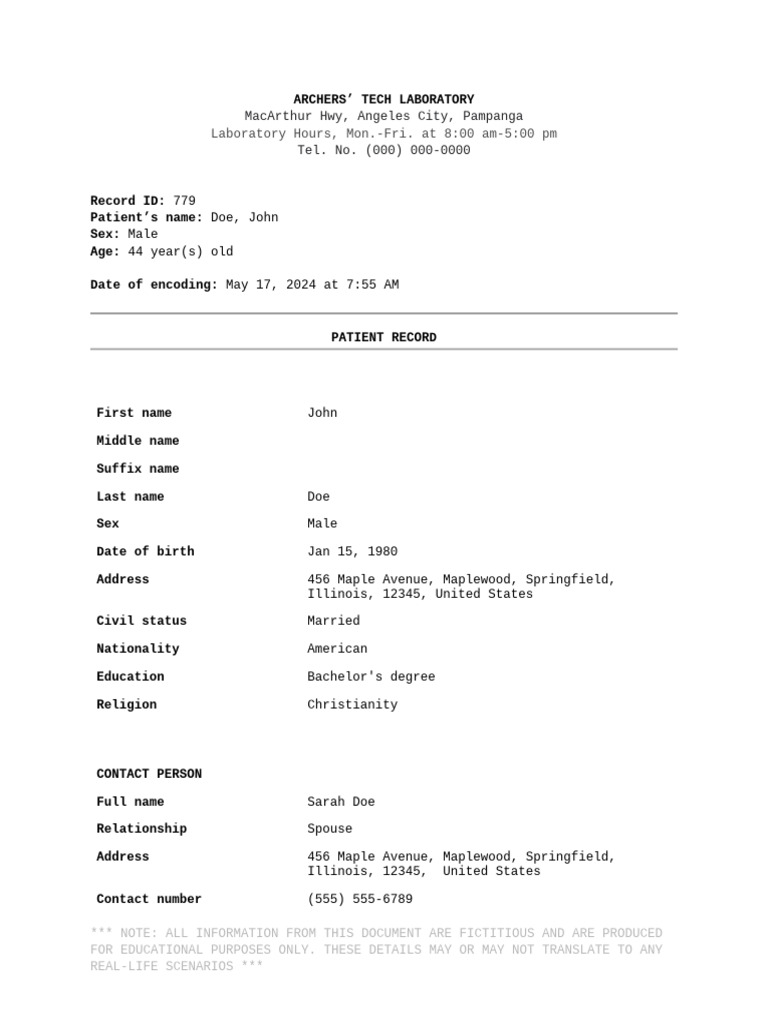 Doe, John - Record | PDF